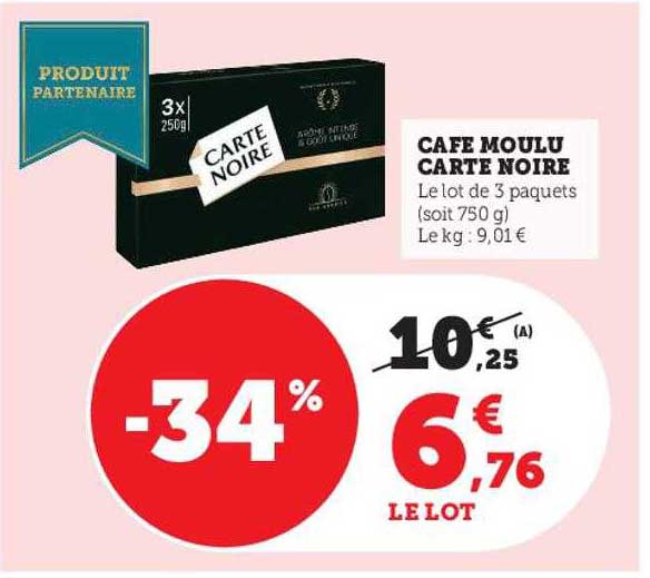 Promo Café Moulu Carte Noire chez Super U - iCatalogue.fr