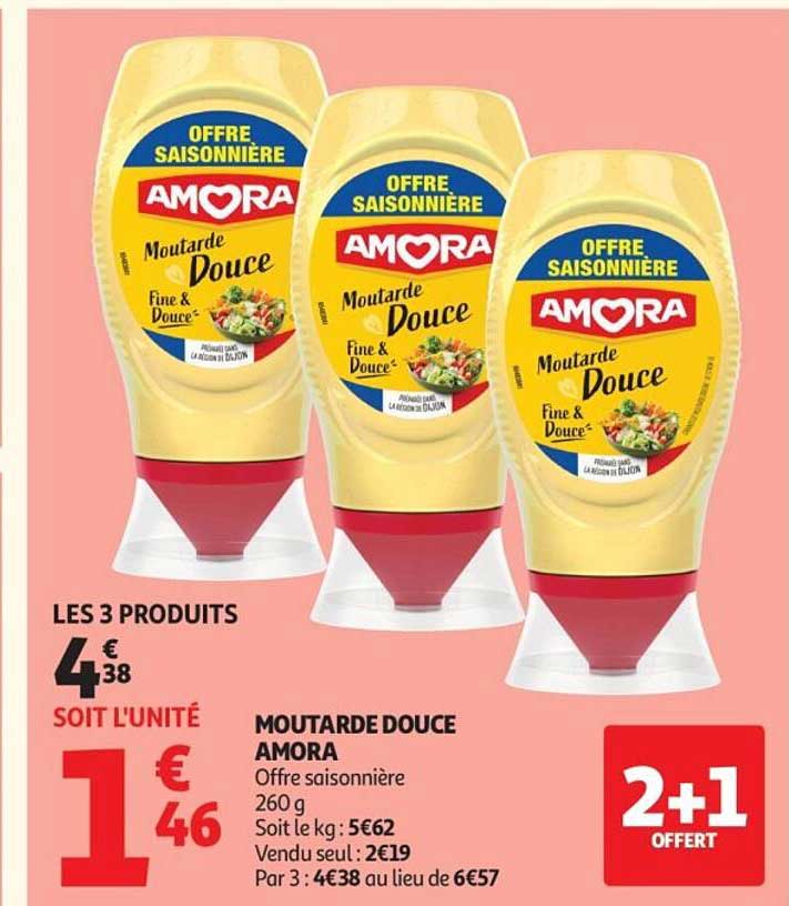 Promo MOUTARDE DOUCE AMORA chez Auchan - iCatalogue.fr