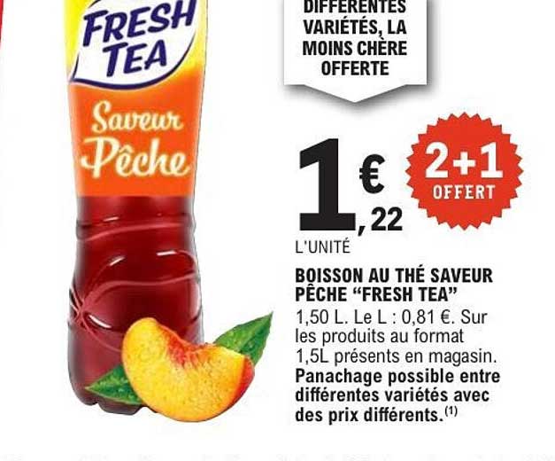 Promo Fresh Tea Saveur Pêche chez E.Leclerc - iCatalogue.fr