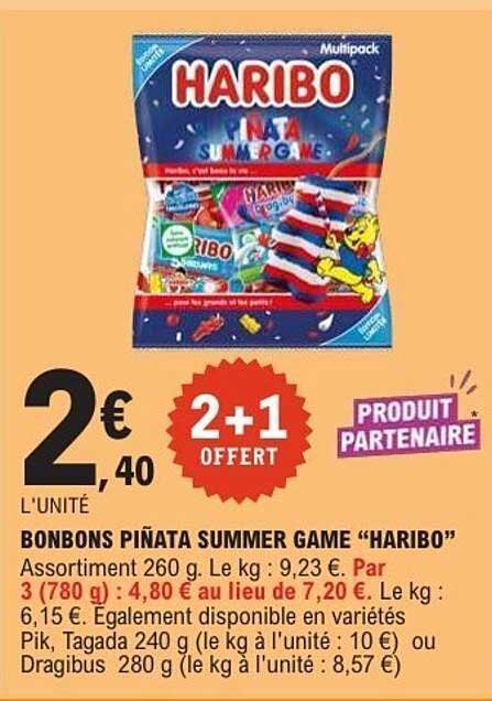 Promo HARIBO PIÑATA SUMMER GAME chez E.Leclerc - iCatalogue.fr