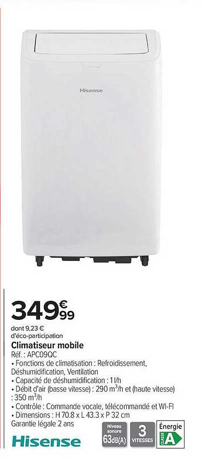 Promo Hisense Climatiseur Mobile chez Carrefour - iCatalogue.fr