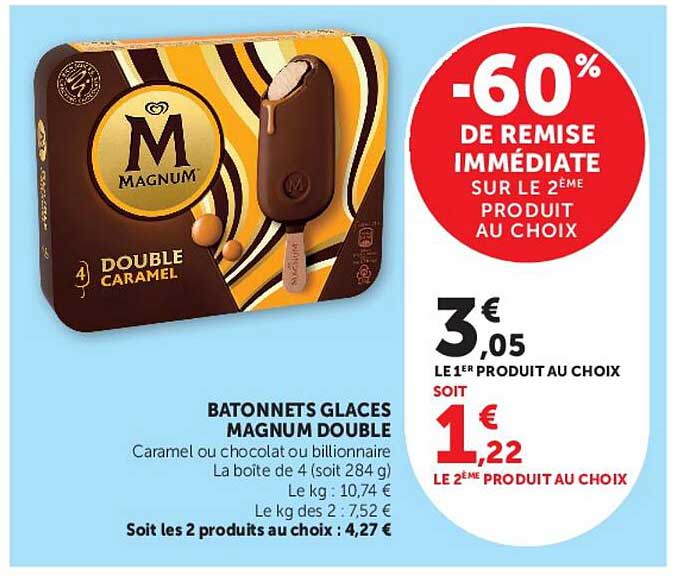 Promo Magnum Double Caramel chez Hyper U - iCatalogue.fr