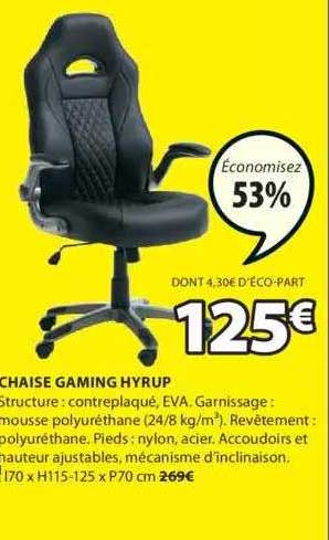 Promo Chaise Gaming Hyrup chez JYSK - iCatalogue.fr