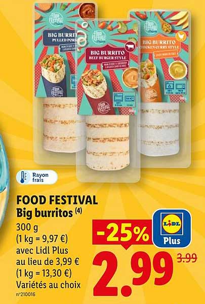 Promo FOOD FESTIVAL Big Burritos chez Lidl - iCatalogue.fr