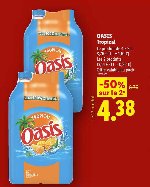 Promo Oasis Tropical chez Lidl - iCatalogue.fr