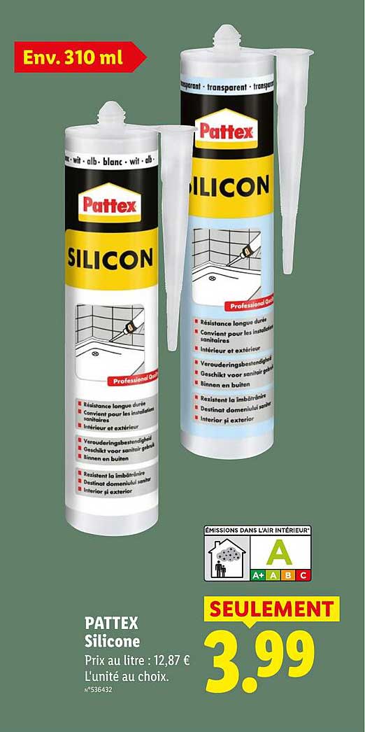 Promo Pattex Silicone chez Lidl - iCatalogue.fr