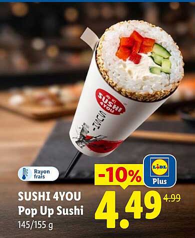 Promo SUSHI 4YOU Pop Up Sushi chez Lidl - iCatalogue.fr