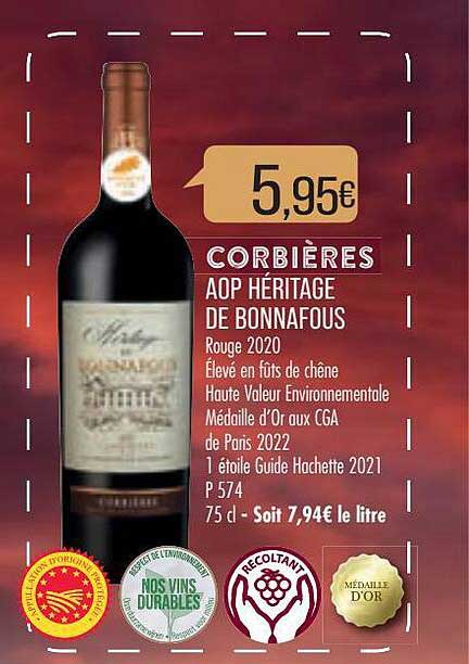 Promo Aop Héritage De Bonnafous chez Match - iCatalogue.fr