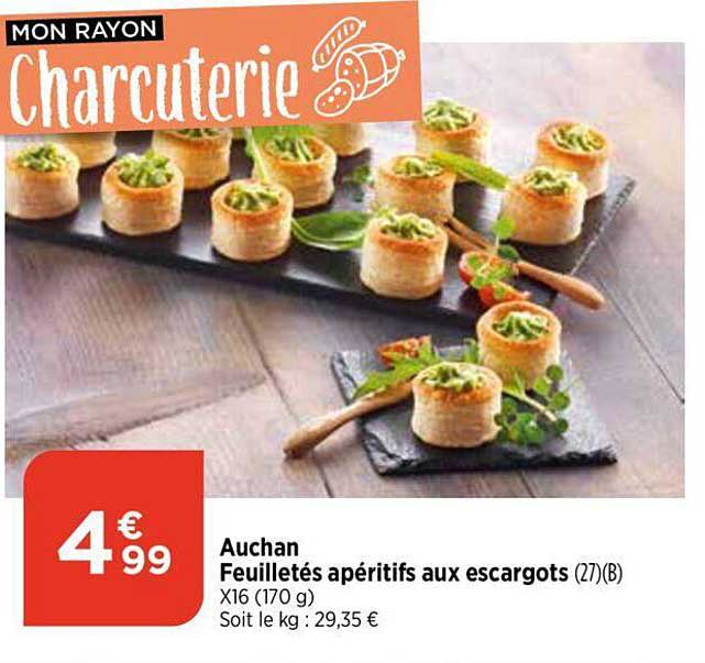 Promo Auchan Feuilletés Apéritifs Aux Escargots chez Atac - iCatalogue.fr
