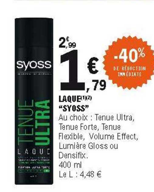 Promo Laque "syoss" chez E.Leclerc - iCatalogue.fr