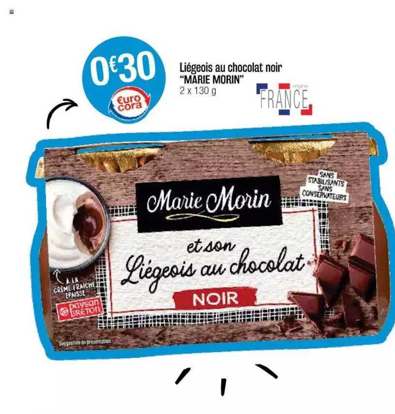 Promo Liégeois Au Chocolat Noir "marie Morin chez Cora - iCatalogue.fr
