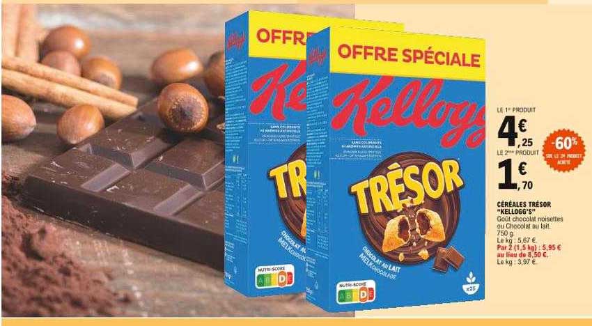 Promo Céréales Trésor "kellogg's" chez E.Leclerc - iCatalogue.fr