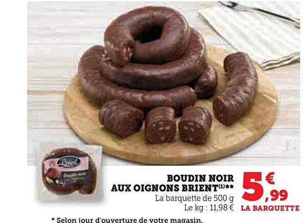 Promo Boudin Noir Aux Oignons Brient chez Super U - iCatalogue.fr