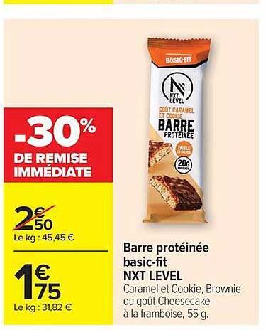 Promo Barre Protéinée Basic-fit NXT LEVEL chez Carrefour - iCatalogue.fr