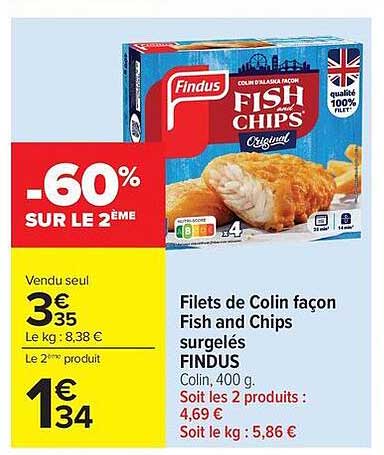 Promo Findus Fish Chips chez Carrefour - iCatalogue.fr