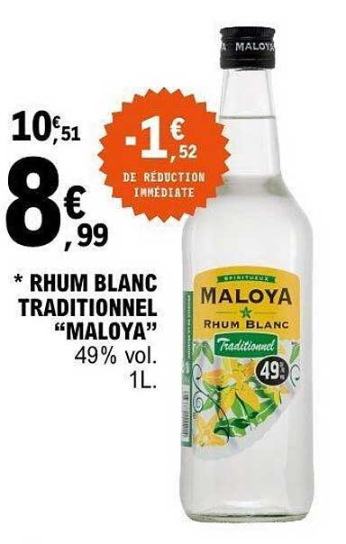 Promo Maloya Rhum Blanc chez E.Leclerc - iCatalogue.fr