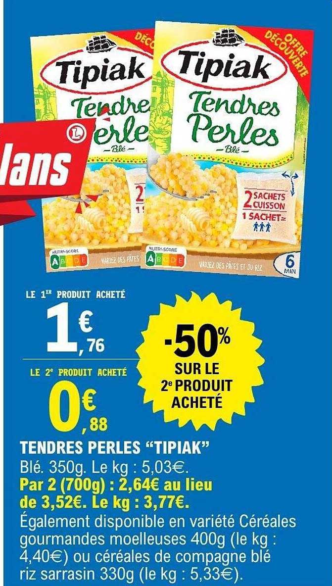 Promo Tipiak Tendres Perles chez E.Leclerc - iCatalogue.fr