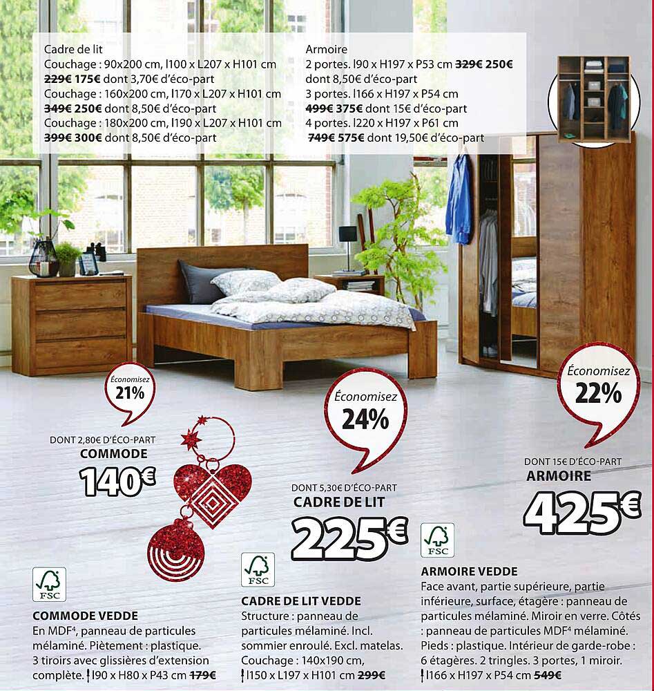 Promo Commode Vedde, Cadre De Lit Vedde, Armoire Vedde chez JYSK ...