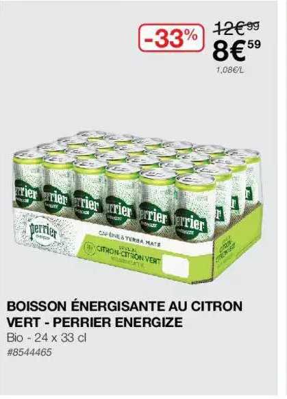 Promo Boisson énergisante Au Citron Vert - Perrier Energize chez Costco ...