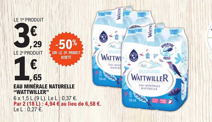Promo Eau Minérale Naturelle "wattwiller" chez E.Leclerc Express ...